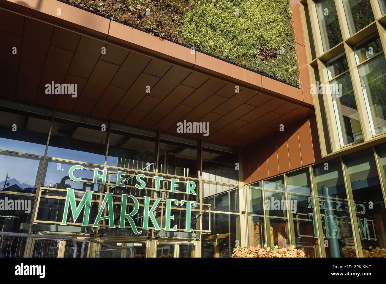 The refurbished entrance to thenew Chester Market building that forms ...