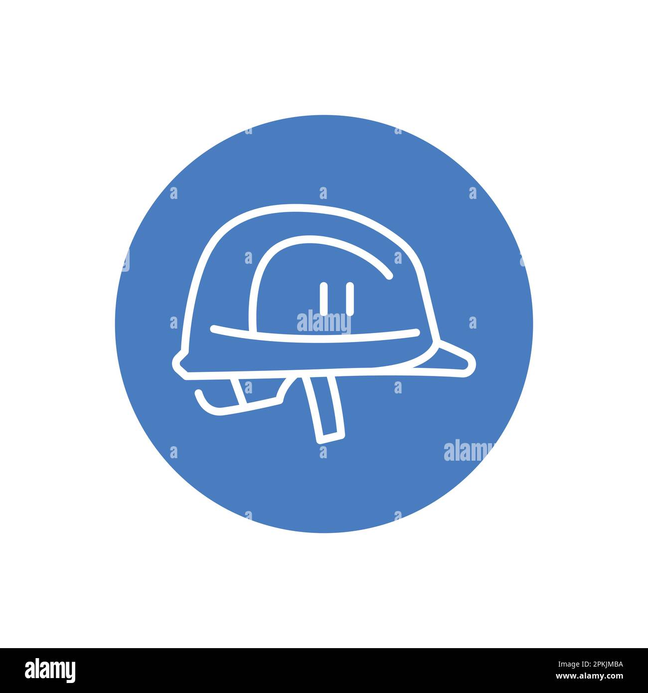 Protection helmet black line icon. Head safety. Work uniform Stock ...