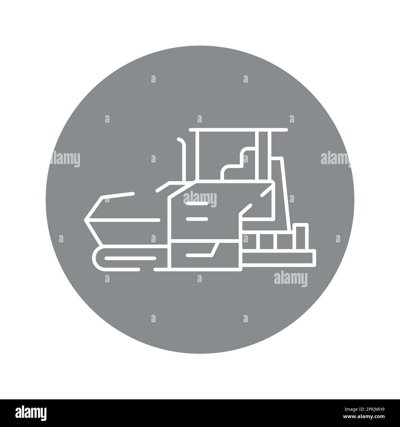 Asphalt paver car olor line icon. Road construction. Pictogram for web ...