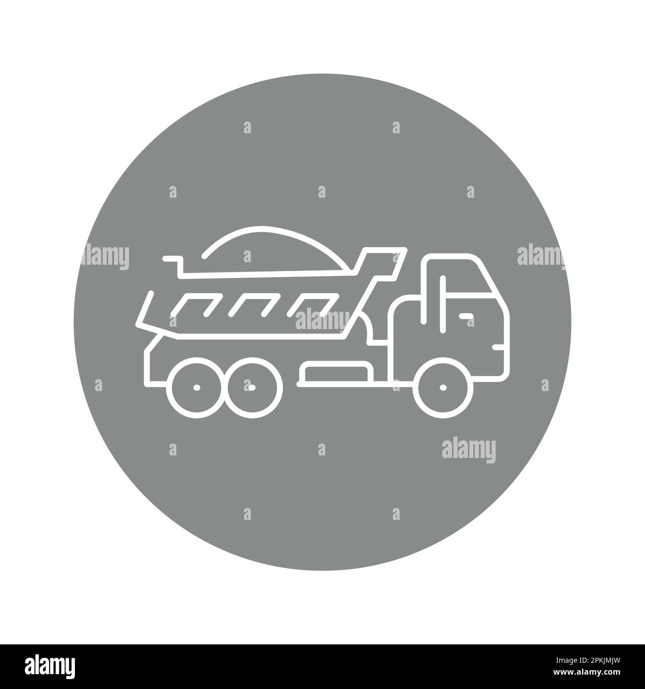 Bulk truck olor line icon. Road construction. Pictogram for web page ...