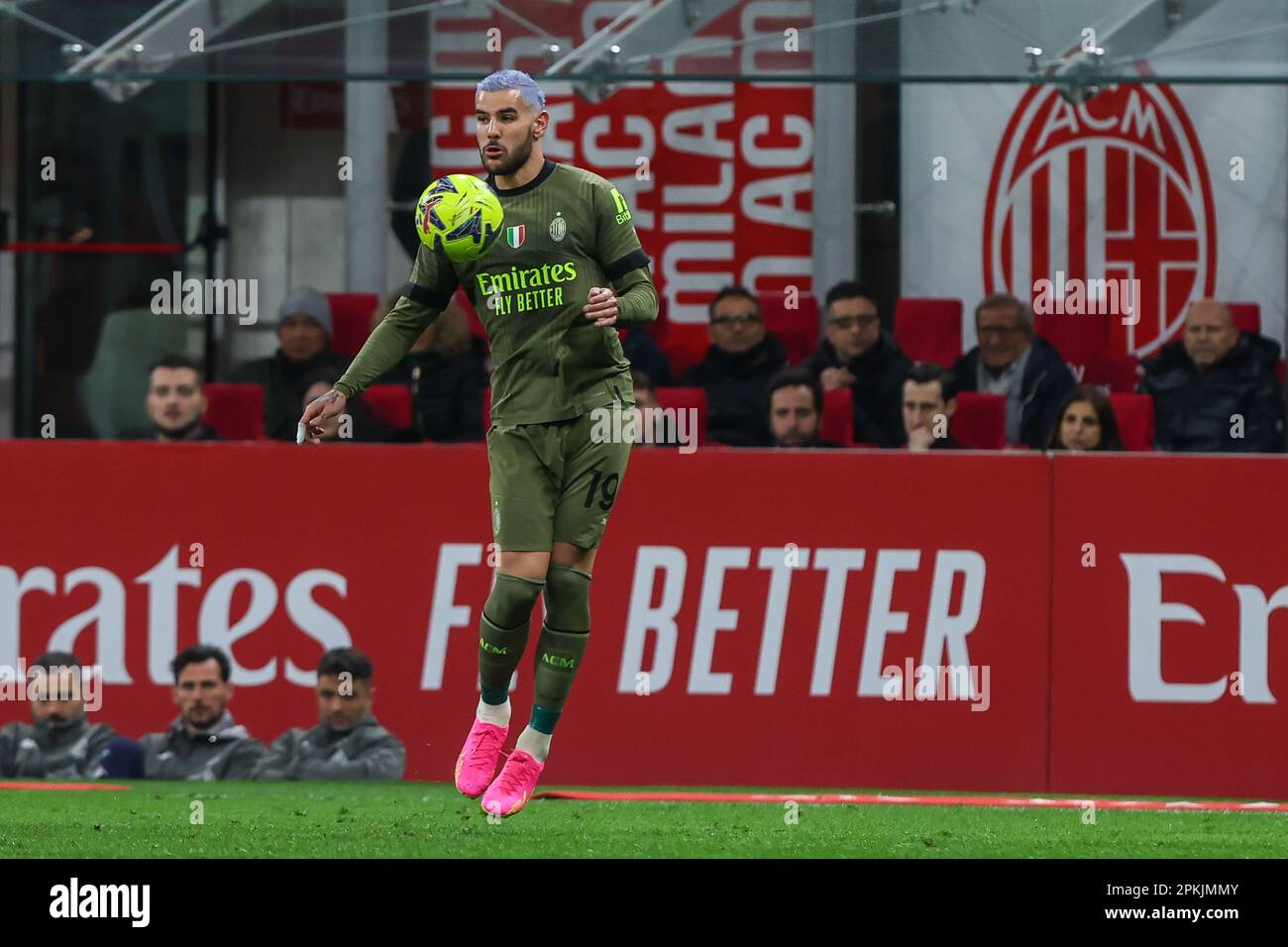 Theo Hernandez of AC Milan in action during Serie A 2022/23 football ...