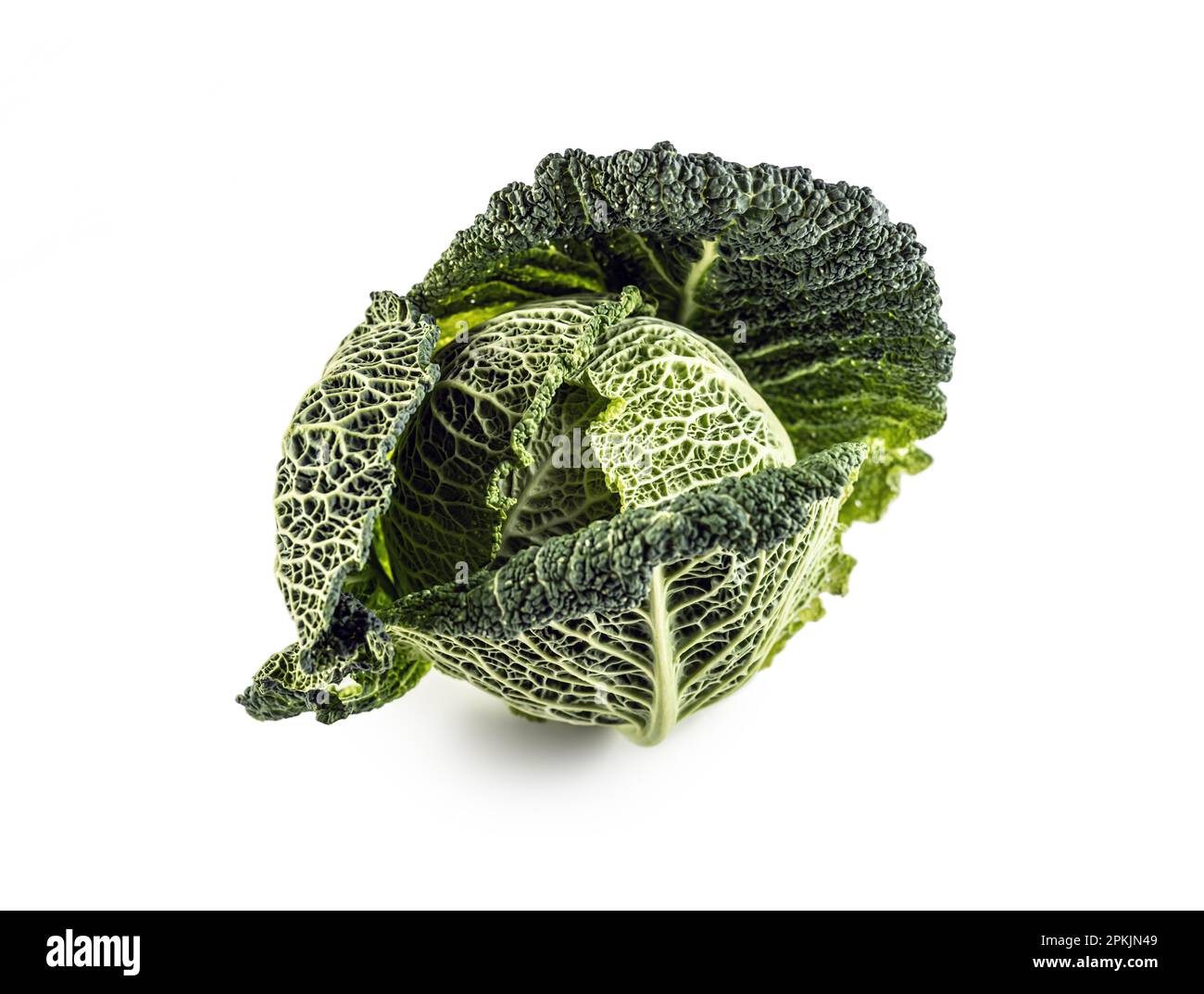 Head of fresh green kale on an isolated white background Stock Photo ...