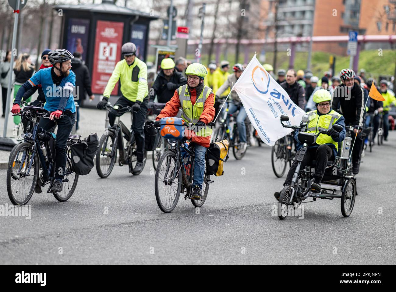 Berlin, Germany. 08th Apr, 2023. Cyclists cycle through the city during ...