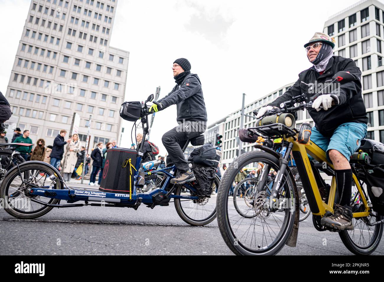 Berlin, Germany. 08th Apr, 2023. Cyclists cycle through the city during ...