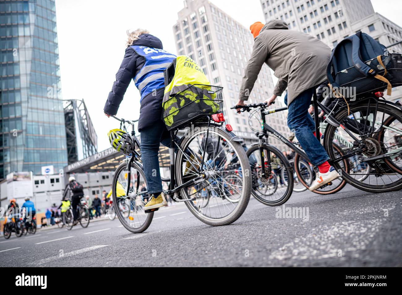 Berlin, Germany. 08th Apr, 2023. Cyclists cycle through the city during ...