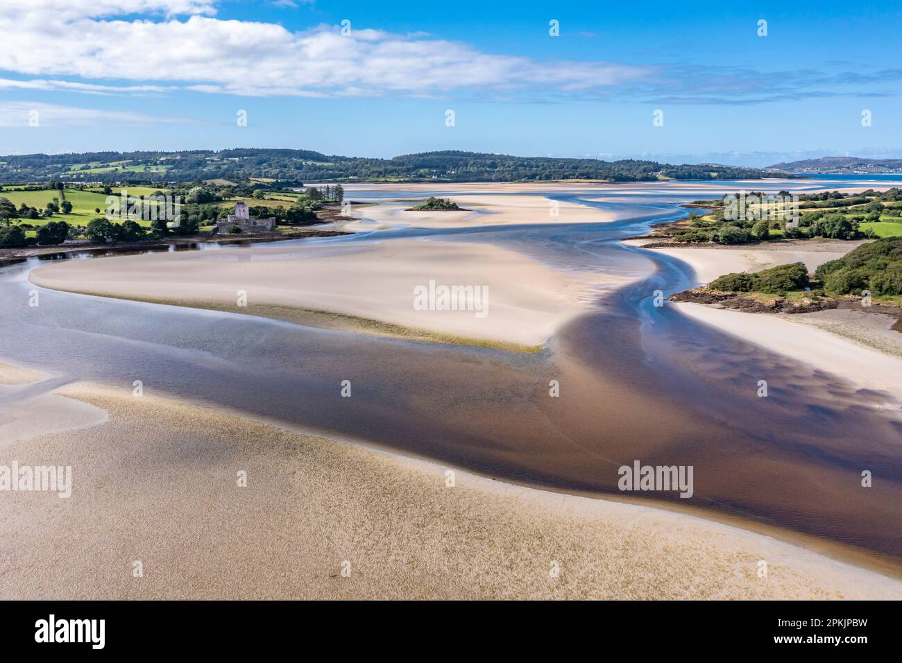 Aerial view of Castle Dow and Sheephaven Bay in Creeslough - County ...
