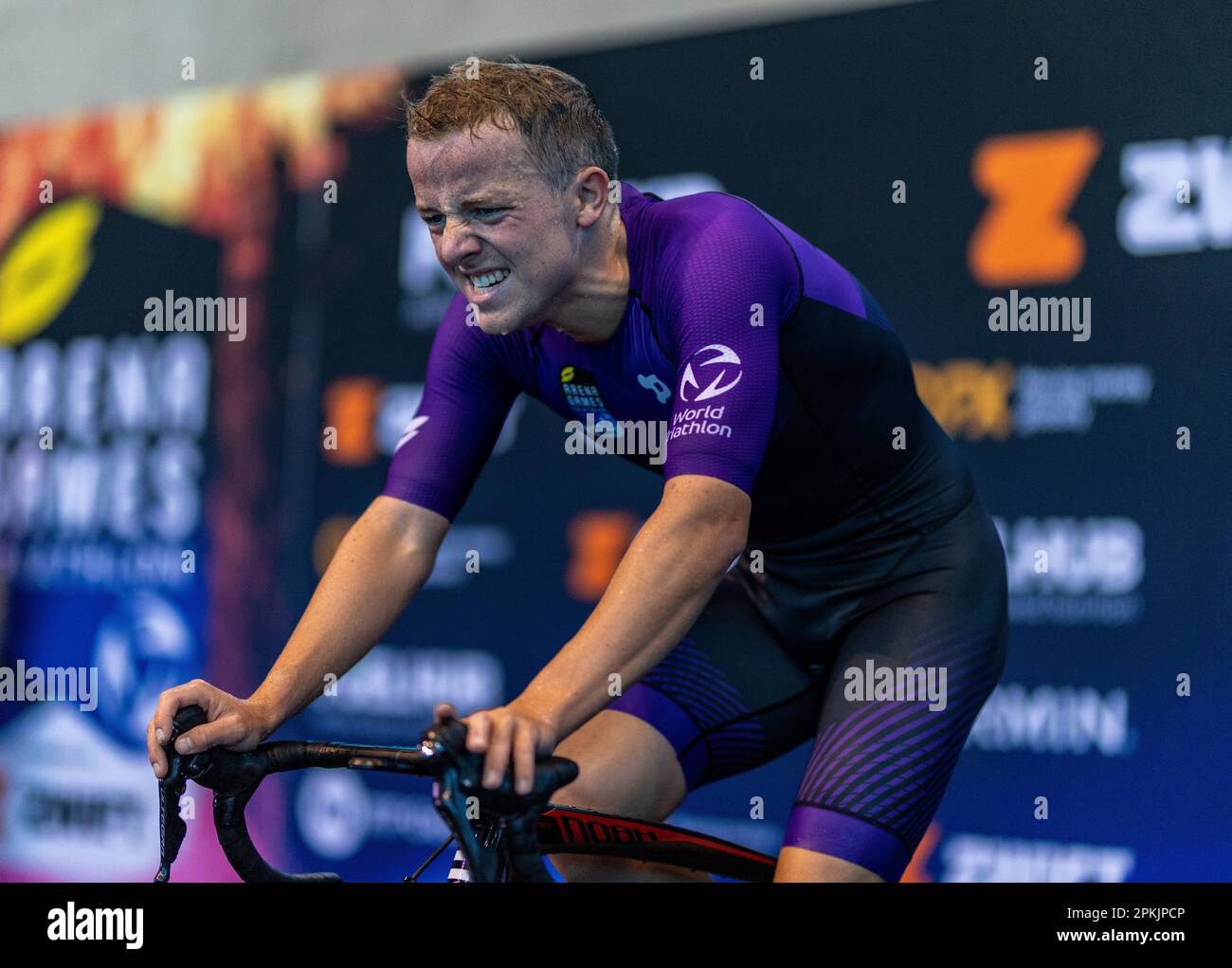 Great Britain’s Daniel Dixon in action during the Men’s repechage 1 ...