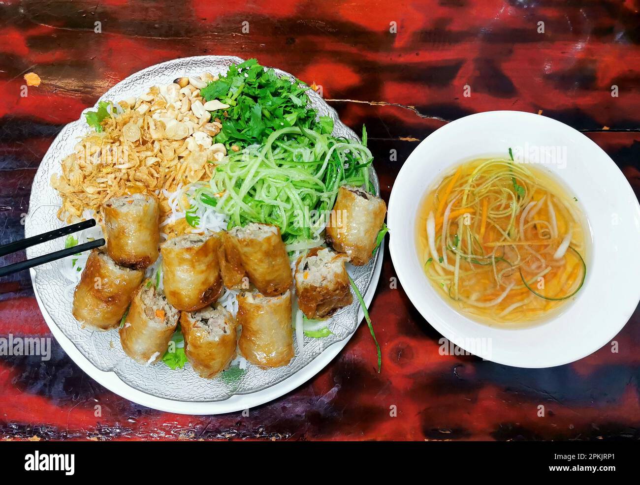 Hanoi, Vietnam. 27th Feb, 2023. Vietnamese spring rolls (Nem Ran Ha Noi ...