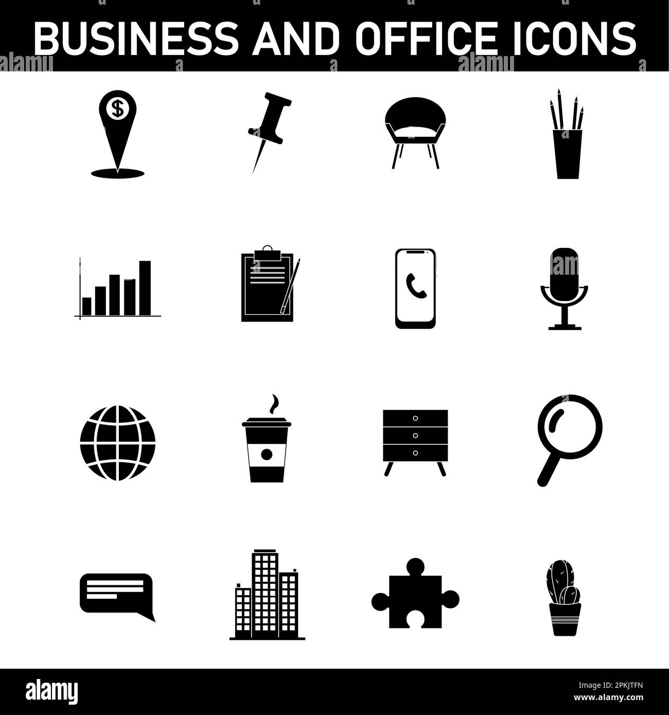 Collection of simple icons on the topic: business and office. Isolated ...