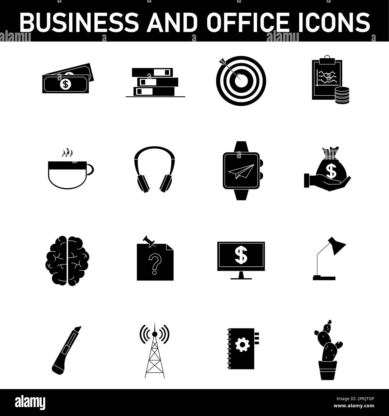 Collection of simple icons on the topic: business and office. Isolated ...