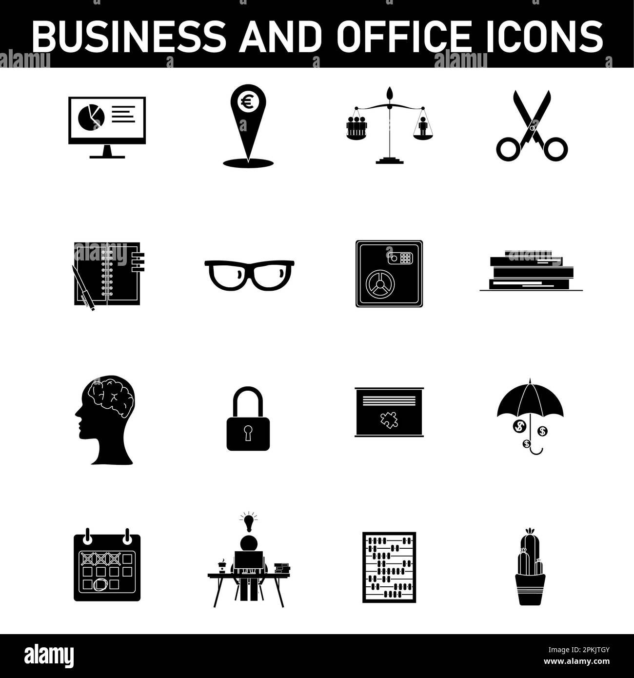 Collection of simple icons on the topic: business and office. Isolated ...
