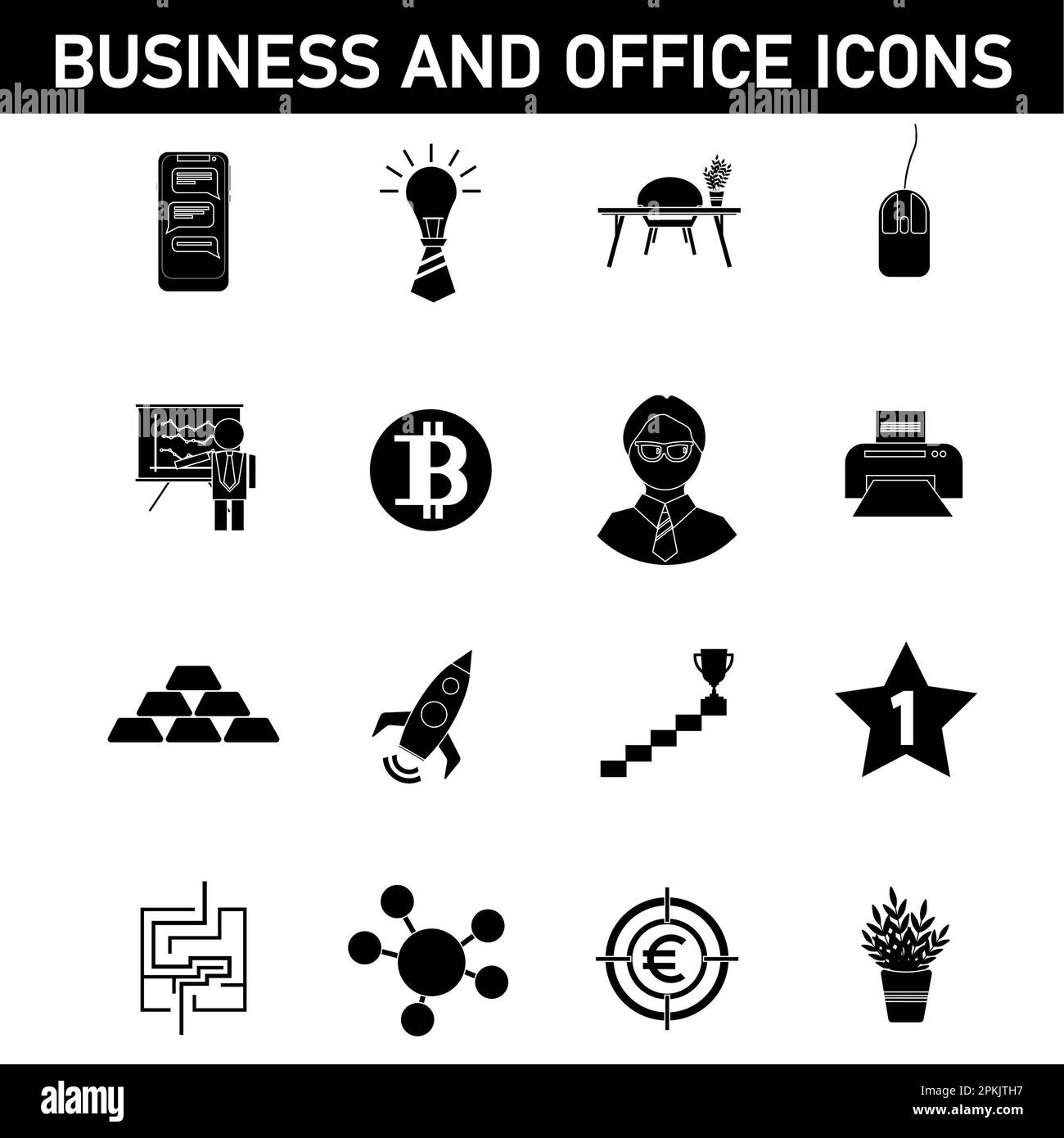 Collection of simple icons on the topic: business and office. Isolated ...