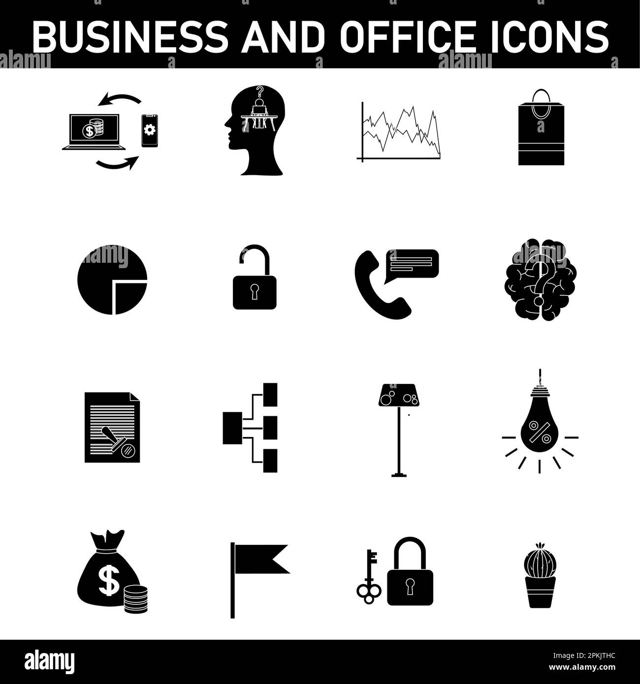 Collection of simple icons on the topic: business and office. Isolated ...