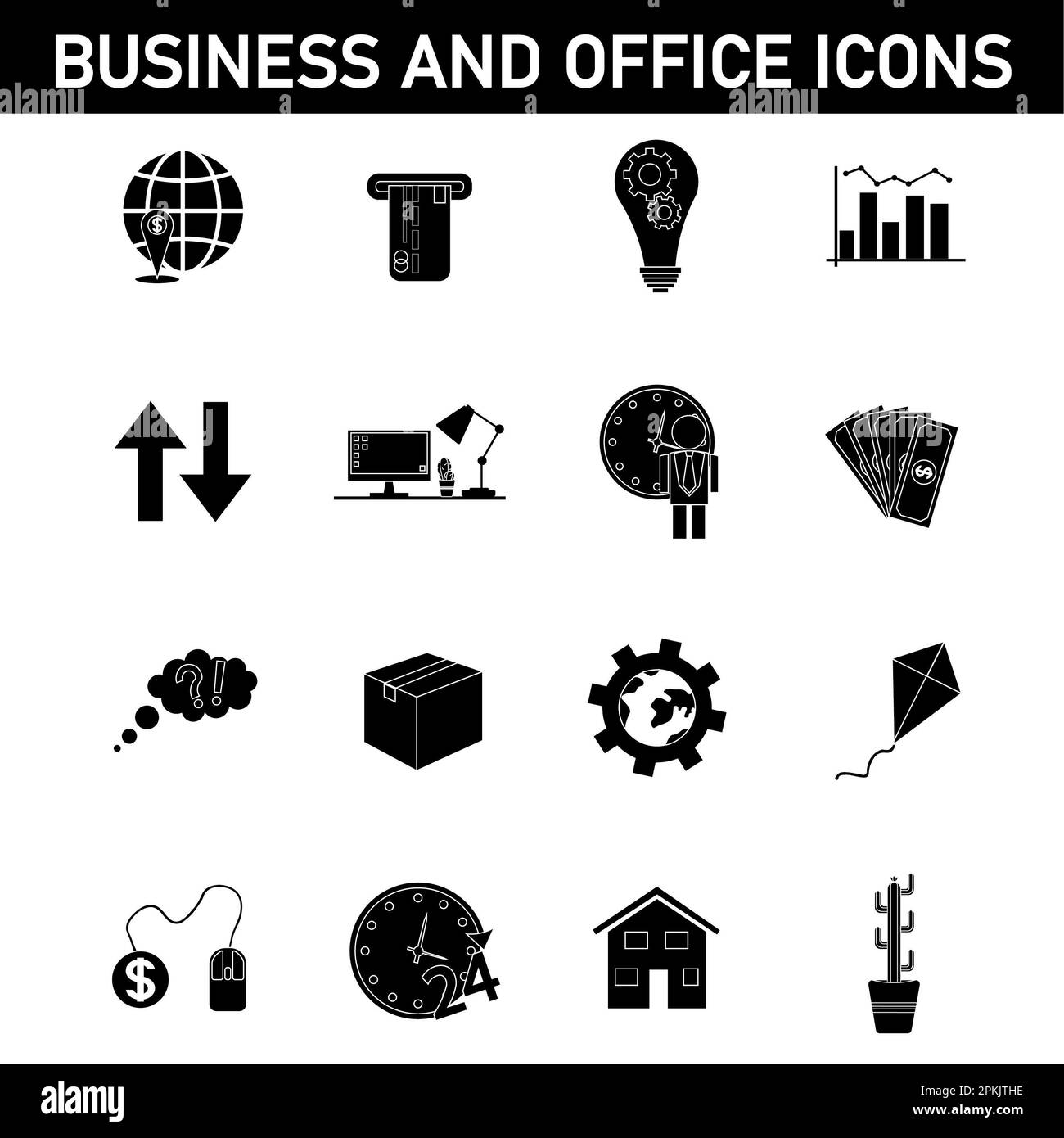Collection of simple icons on the topic: business and office. Isolated ...