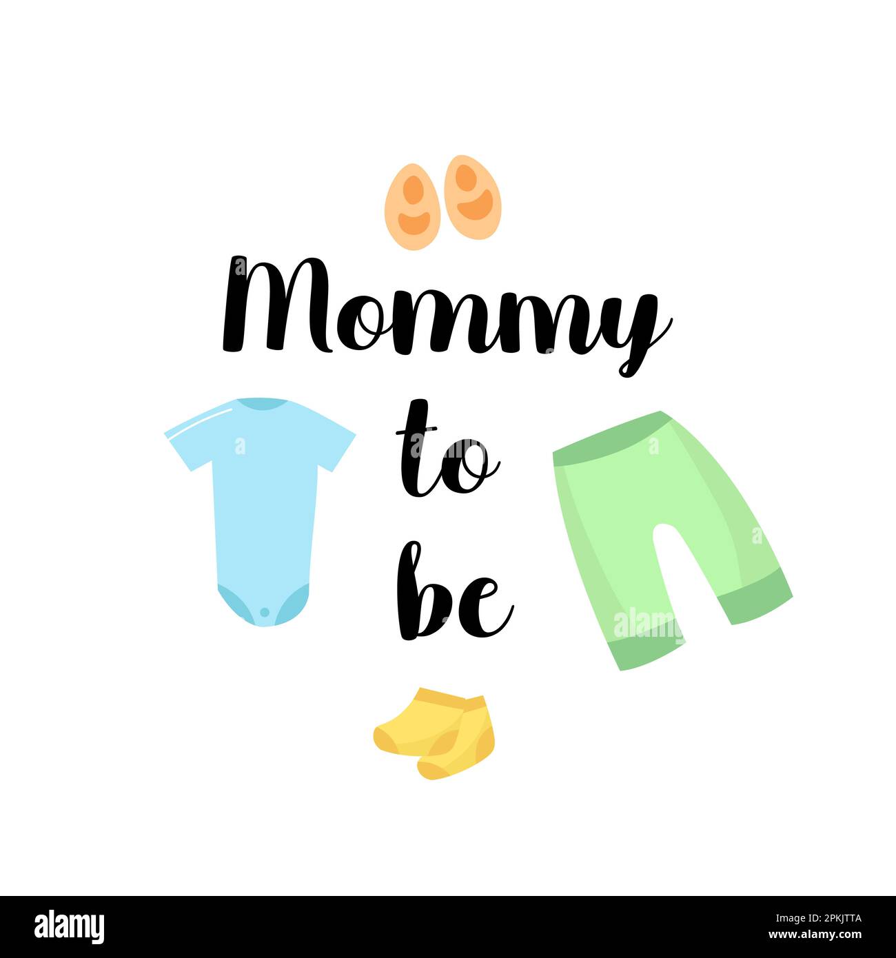 Mommy to be newborn baby mother concept illustration doodle style Stock ...