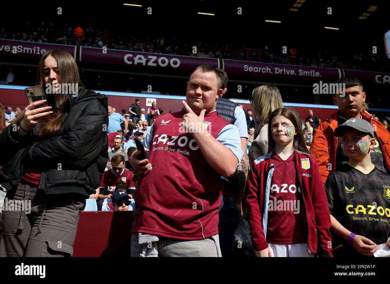 Aston Villa fans in the stands before the Premier League match at Villa ...