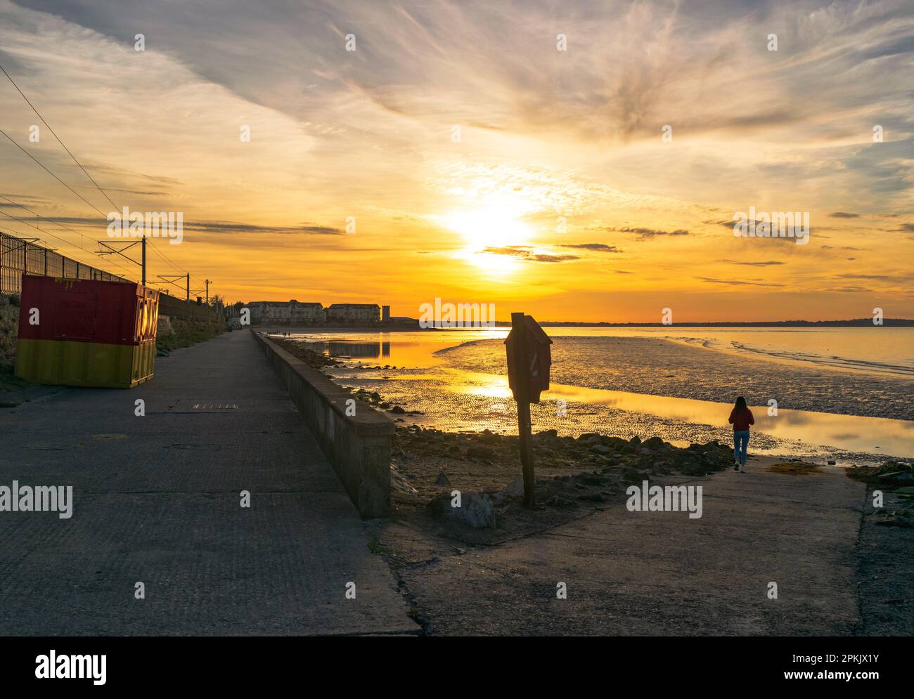 Golden hour sunset at Claremont Beach Stock Photo - Alamy