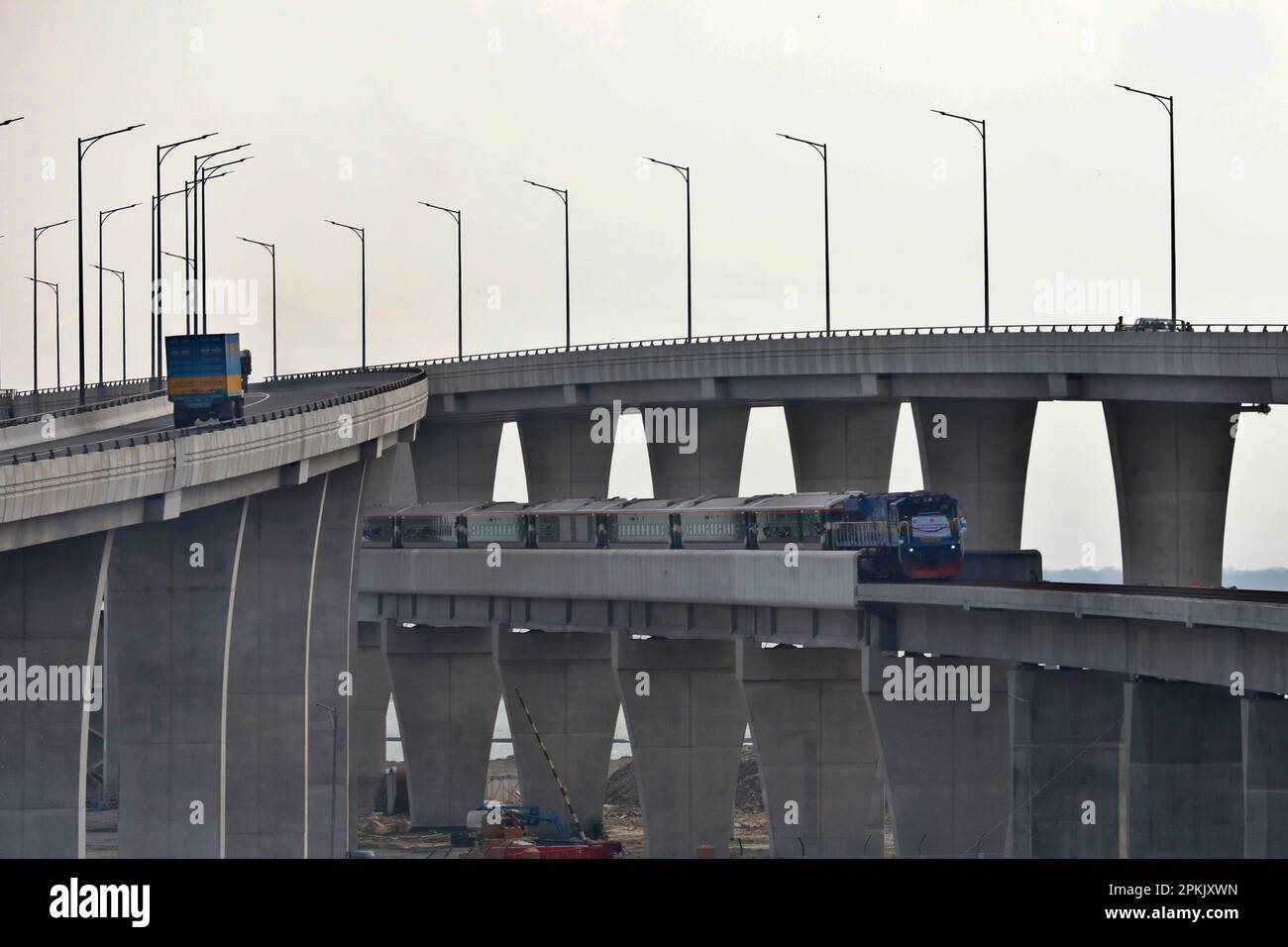 Munshiganj, Bangladesh - April 04, 2023: Bangladesh Railway firsh time ...