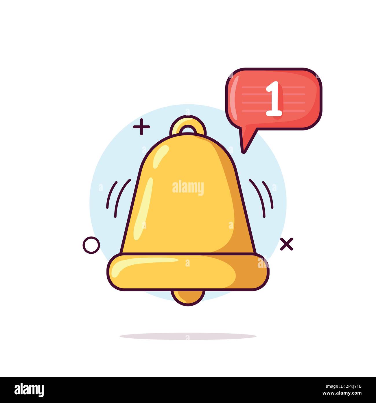 Bell Notification Icon. Cute Vector Illustration Stock Vector Image ...