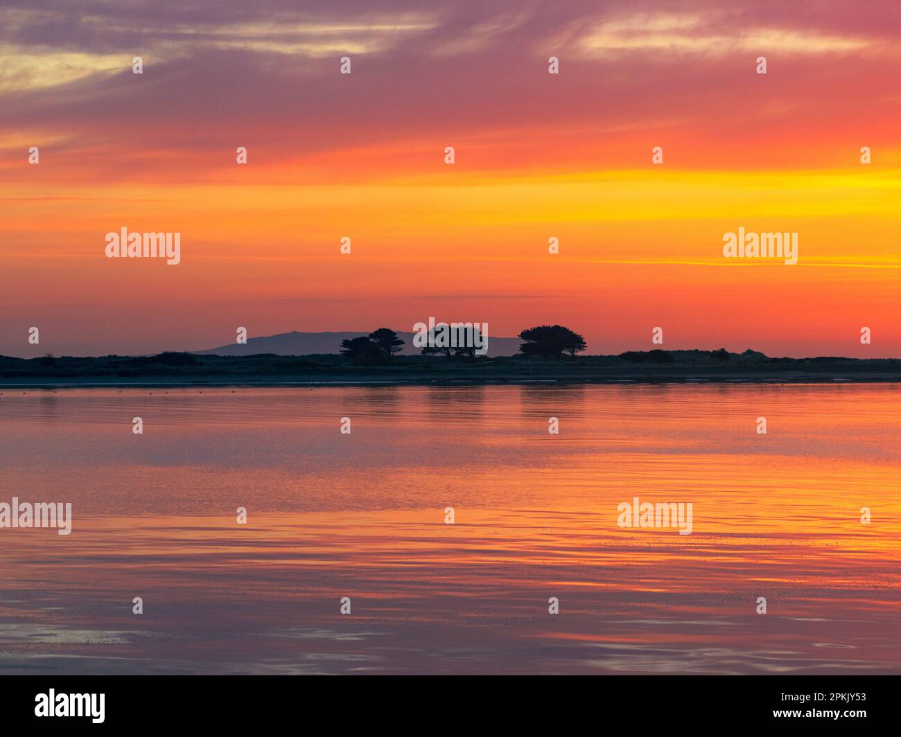 Morning colour reflections on Baldoyle Bay Stock Photo - Alamy