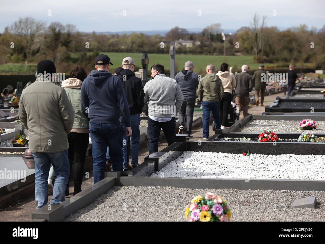 People leave after laying wreaths at the Republican Plot in St. Colman ...