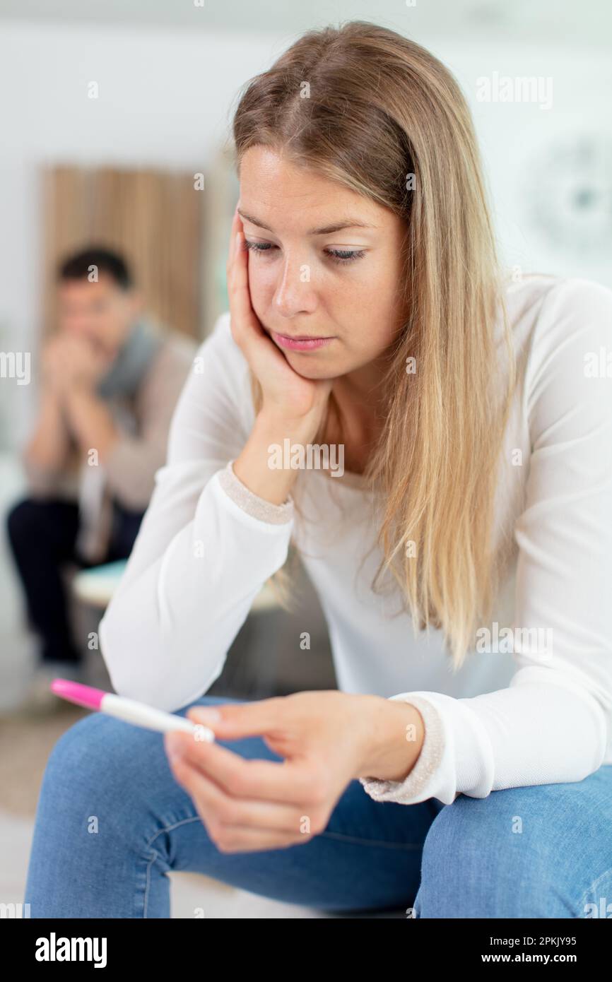 distraught girl waiting for pregnancy test result thinking about future ...