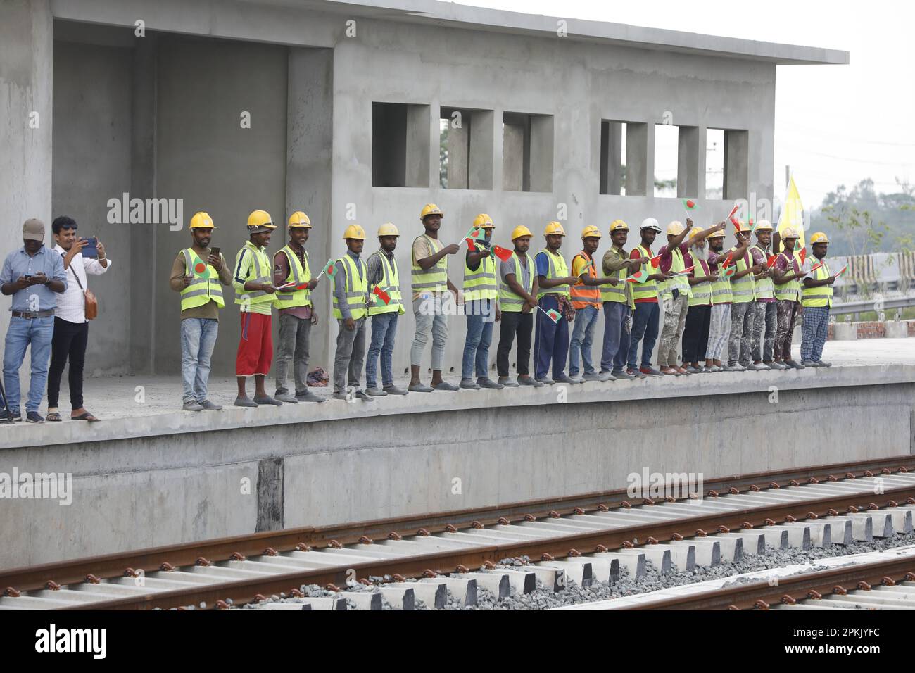 Munshiganj, Bangladesh - April 04, 2023: Bangladesh Railway firsh time ...