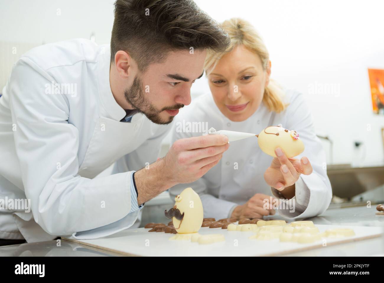 Chocolate egg man woman hi-res stock photography and images - Alamy