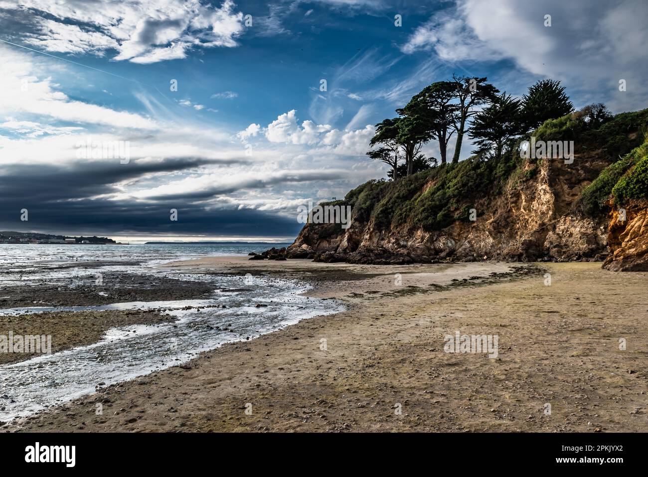 Beach Plage Du Ris At City Douarnenez At The Finistere Atlantic Coast ...