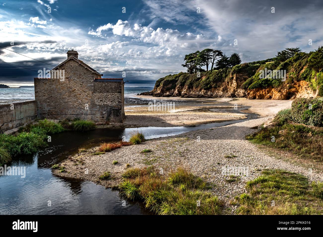 Beach Plage Du Ris At City Douarnenez At The Finistere Atlantic Coast ...