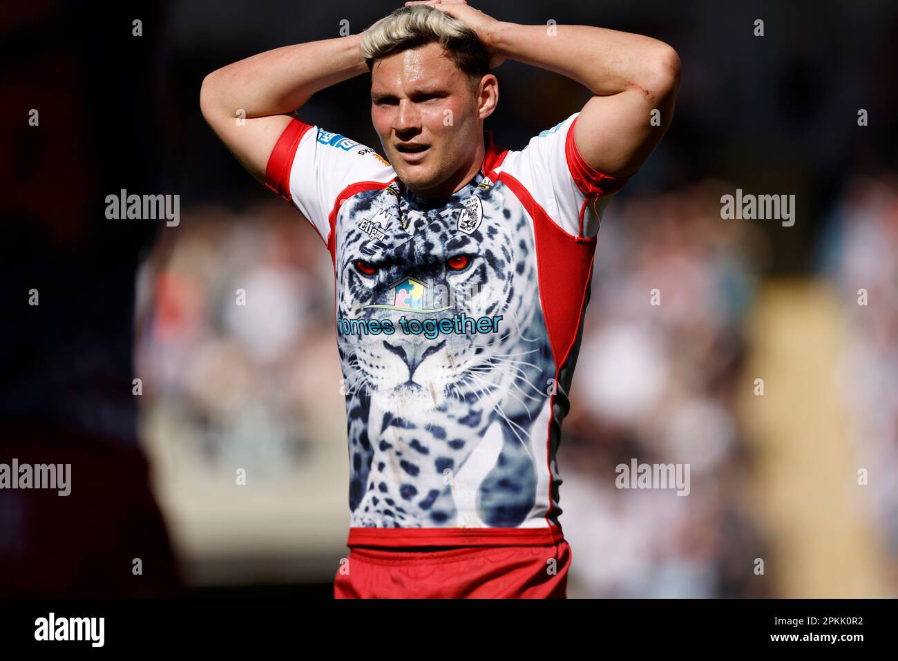 Leigh Leopards Lachlan Lam looks dejected during the Super League match ... Leigh Leopards Lachlan Lam looks dejected during the Super League match ...
