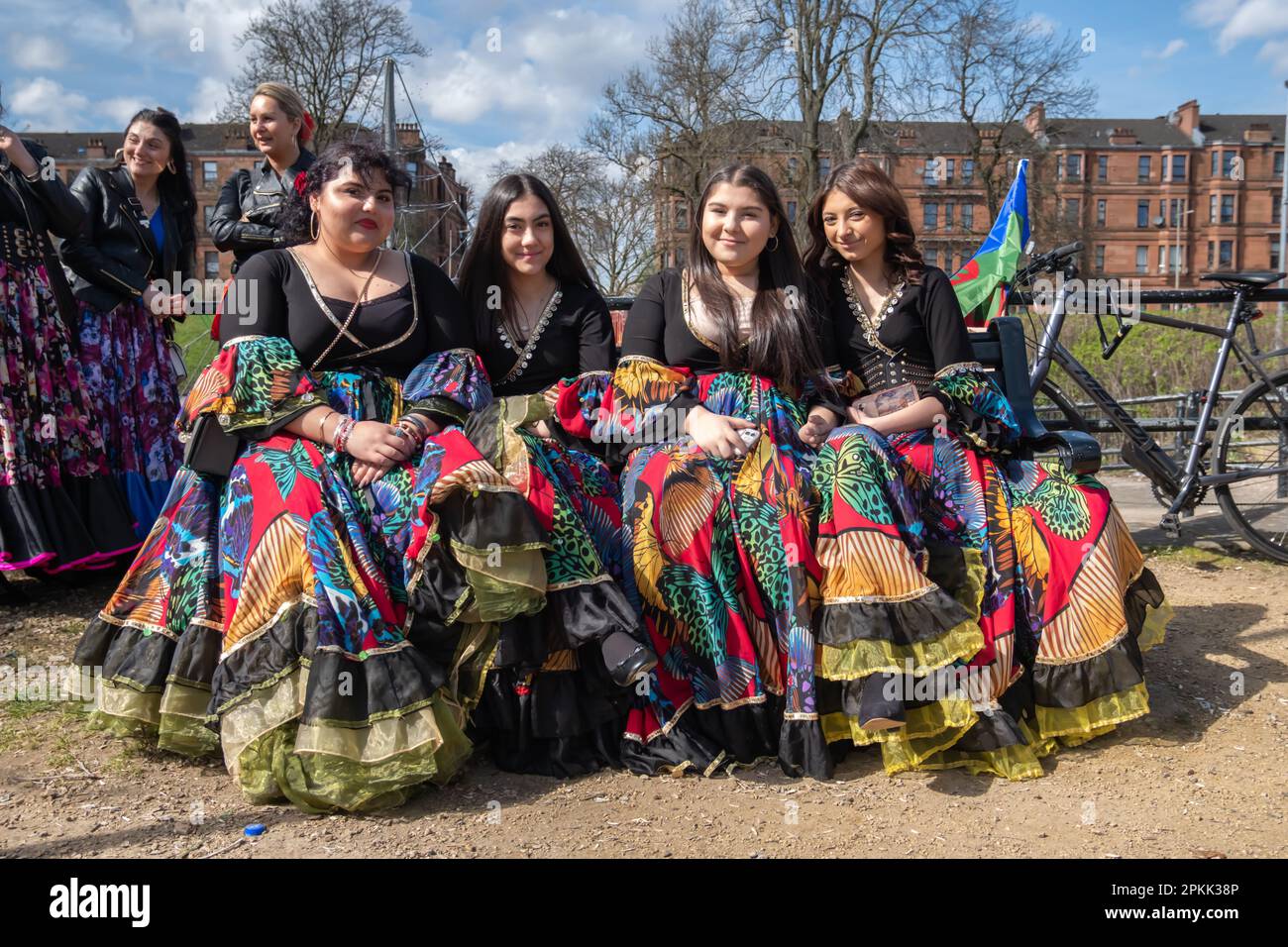 Glasgow, Scotland, UK. 8th April, 2023: The annual International Roma Day community procession ...