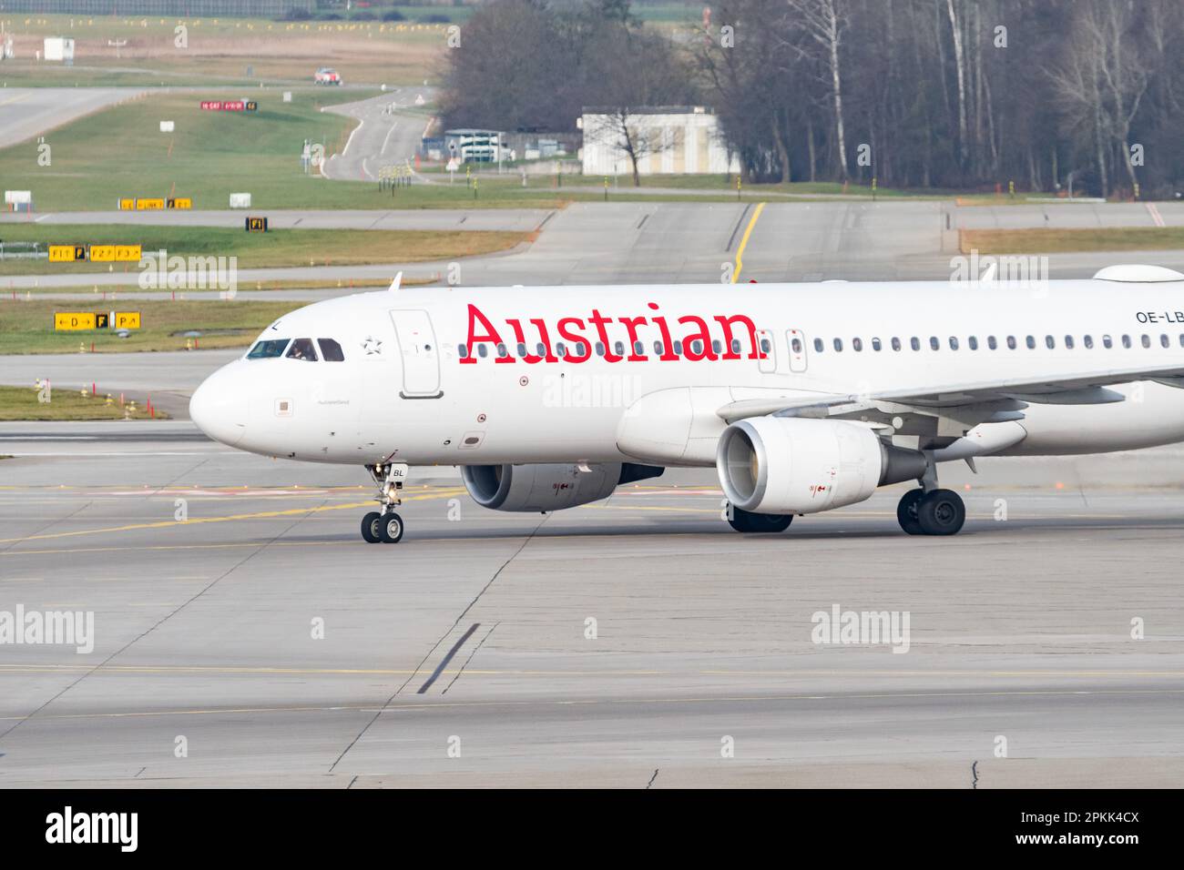 Zurich, Switzerland, January 2, 2023 Austrian airlines Airbus A320-214 ...