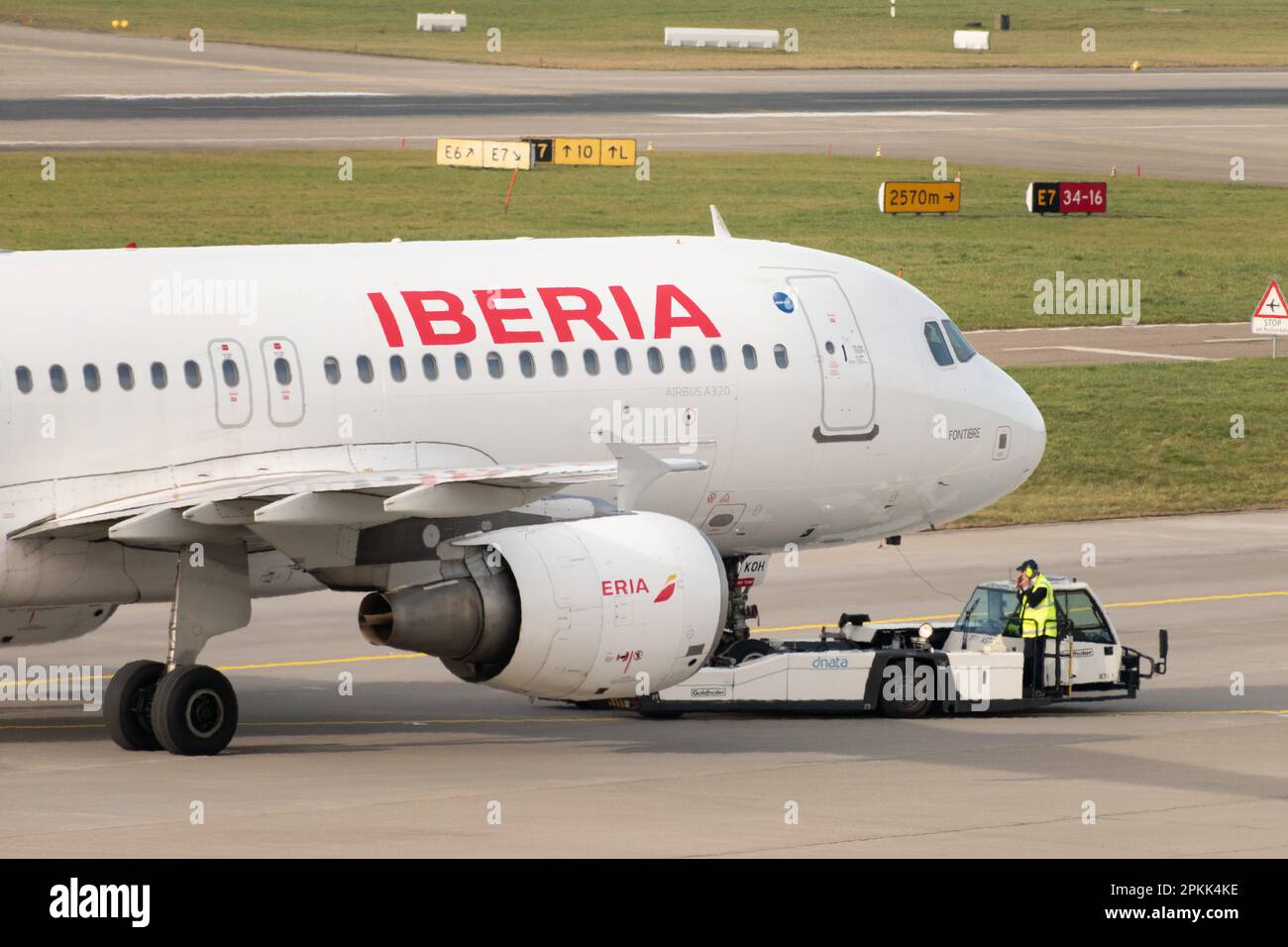 Zurich, Switzerland, January 2, 2023 Iberia Airbus A320-214 aircraft is ...