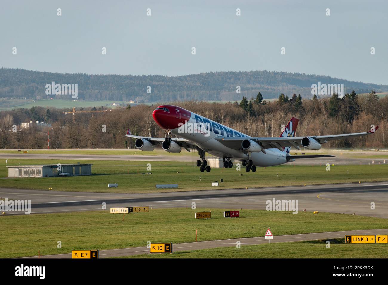 Zurich, Switzerland, January 2, 2023 Edelweiss Airbus A340-313X ...