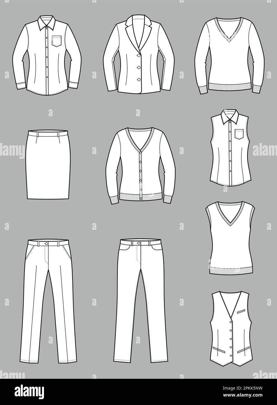 Set of womans business clothes Stock Vector Image & Art - Alamy