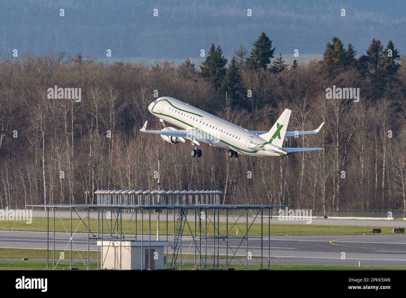Zurich, Switzerland, January 2, 2023 Embraer Lineage 1000 business ...