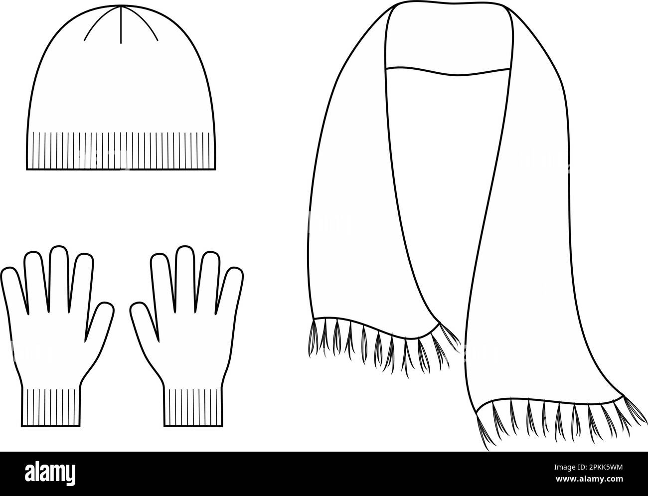 Knitted cap, scarf and gloves Stock Vector Image & Art - Alamy