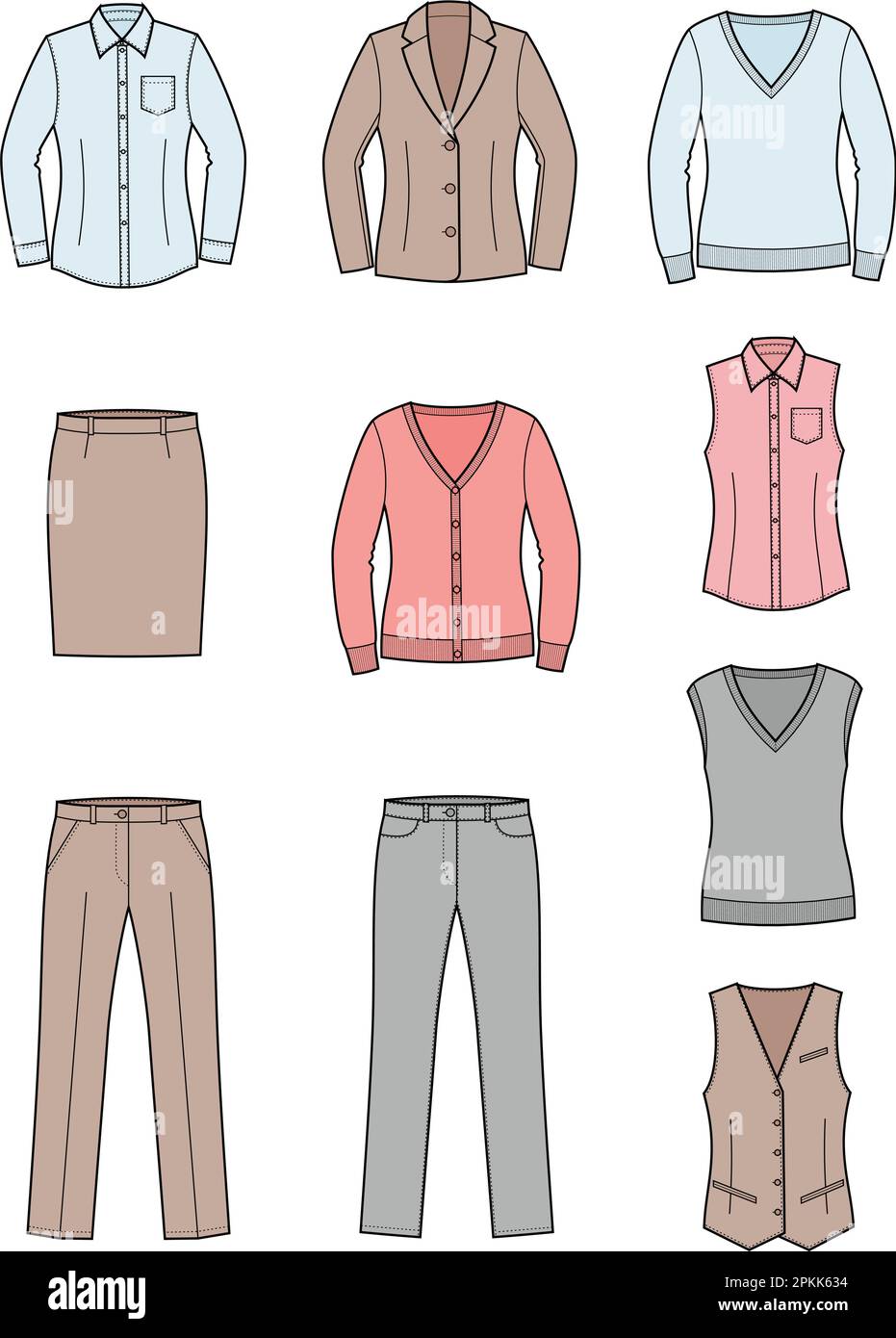 Set of womans business clothes Stock Vector Image & Art - Alamy