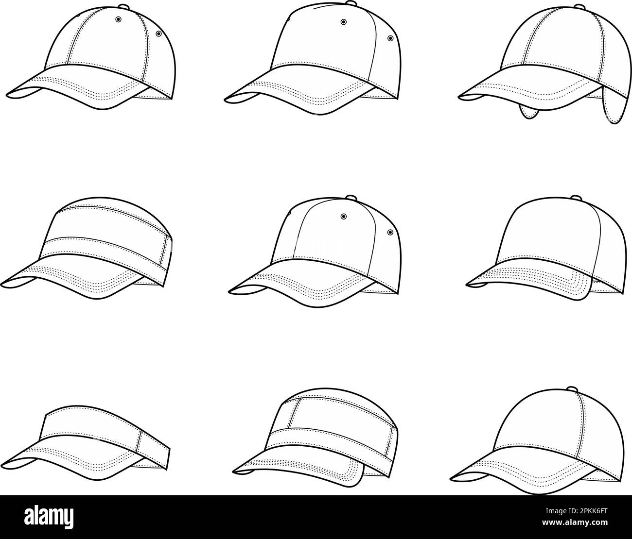 Baseball cap set. Front view Stock Vector Image & Art - Alamy Baseball cap set. Front view Stock Vector Image & Art - Alamy