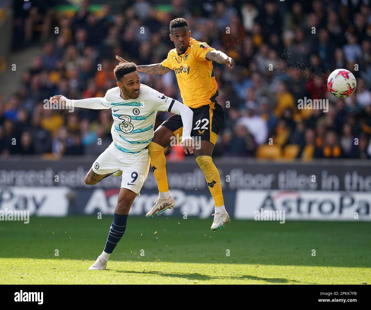 Chelsea's Pierre-Emerick Aubameyang and Wolverhampton Wanderers' Nelson ...
