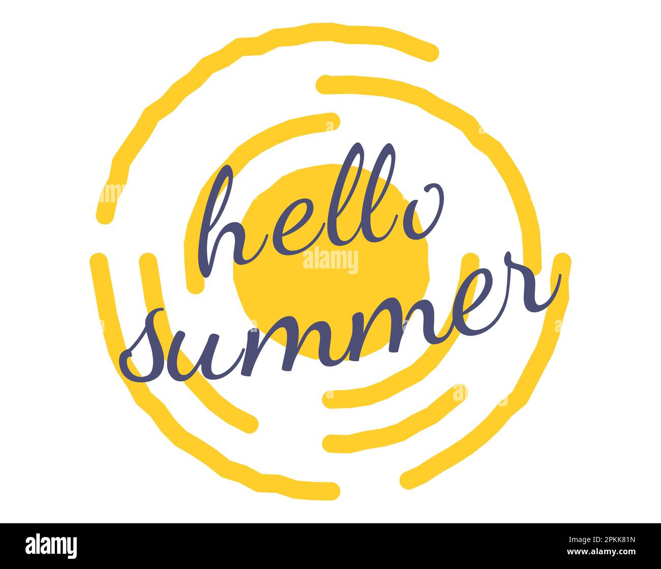 Summer composition with the inscription Hello summer on the background ...