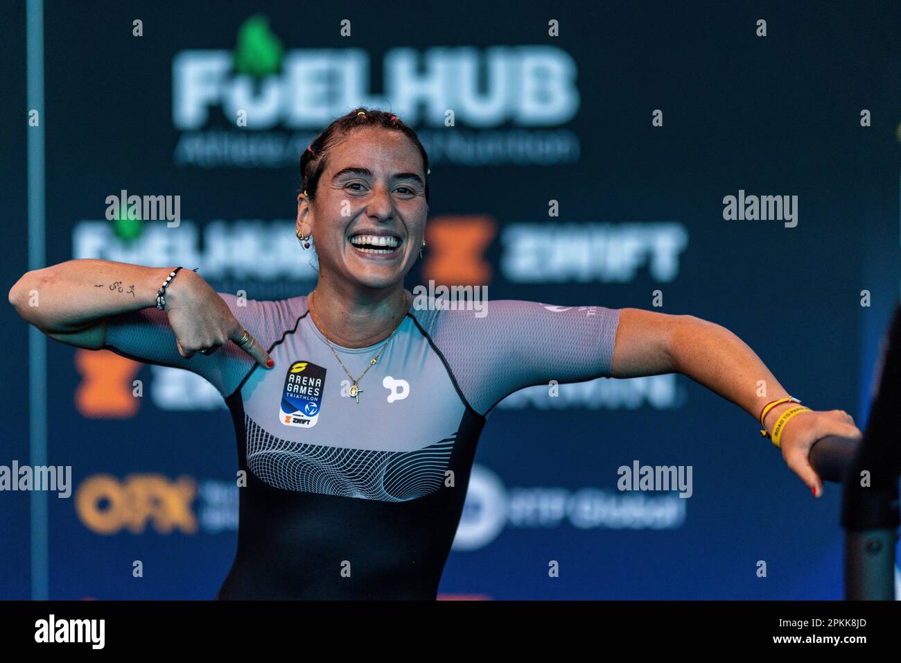 Spain’s Marta Frances completing her Para Triathlon race during the ...