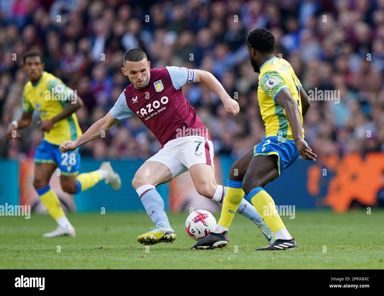 Aston Villa's John McGinn (left) and Nottingham Forest's Orel Mangala ...