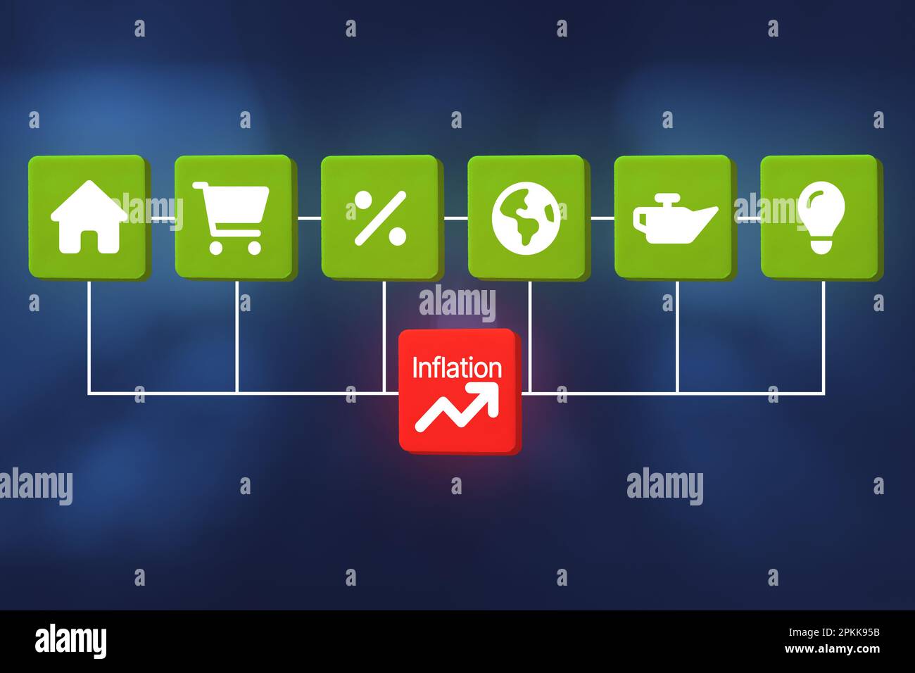 World economics and inflation control illustration concept. Economic ...
