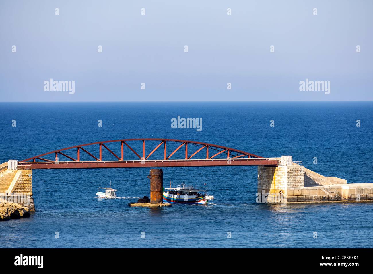 Valletta, Malta. 26th Mar, 2023. Pedestrian Saint Elmo breakwater ...