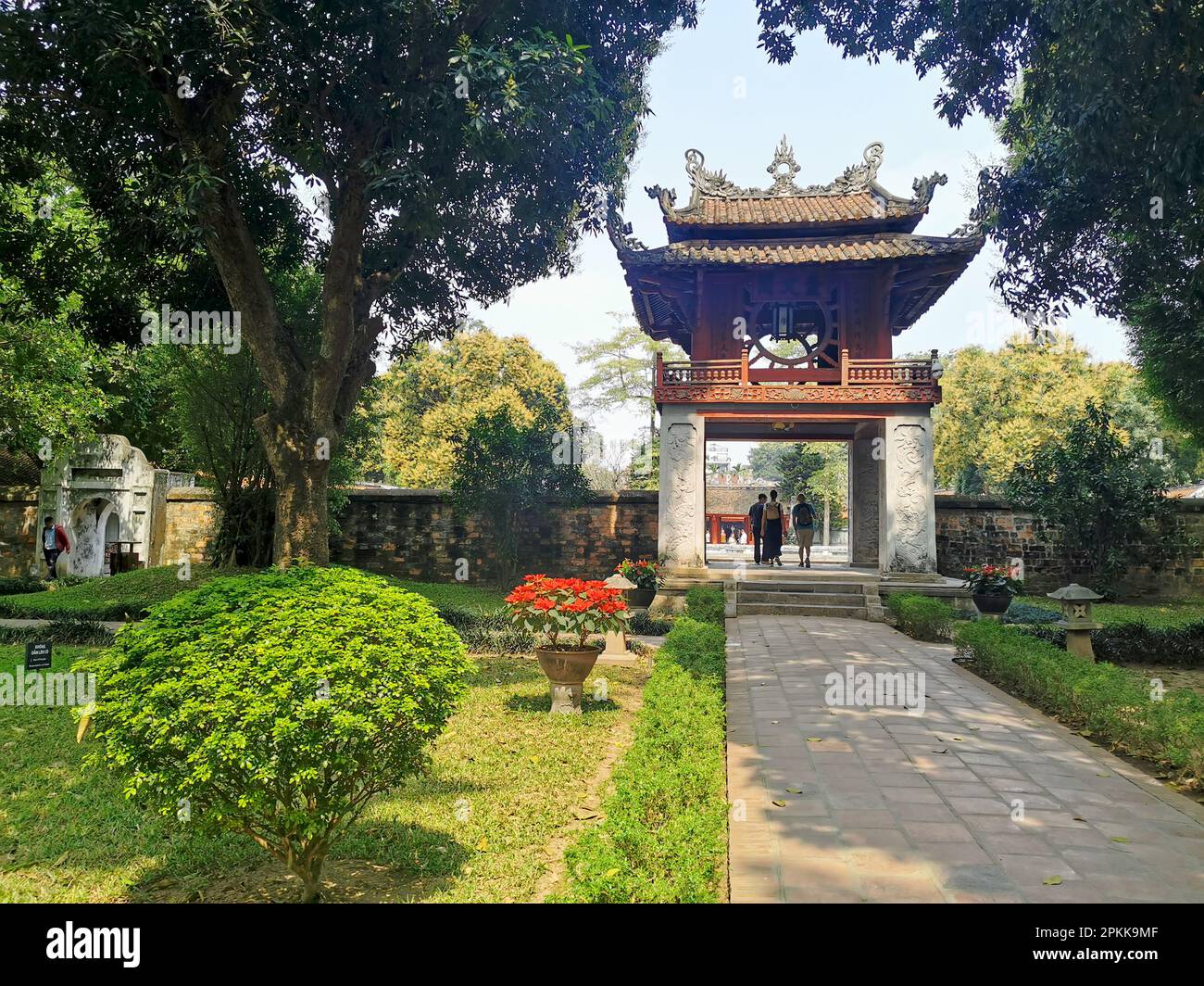 27 February 2023, Vietnam, Hanoi: A gate in the Temple of Literature ...
