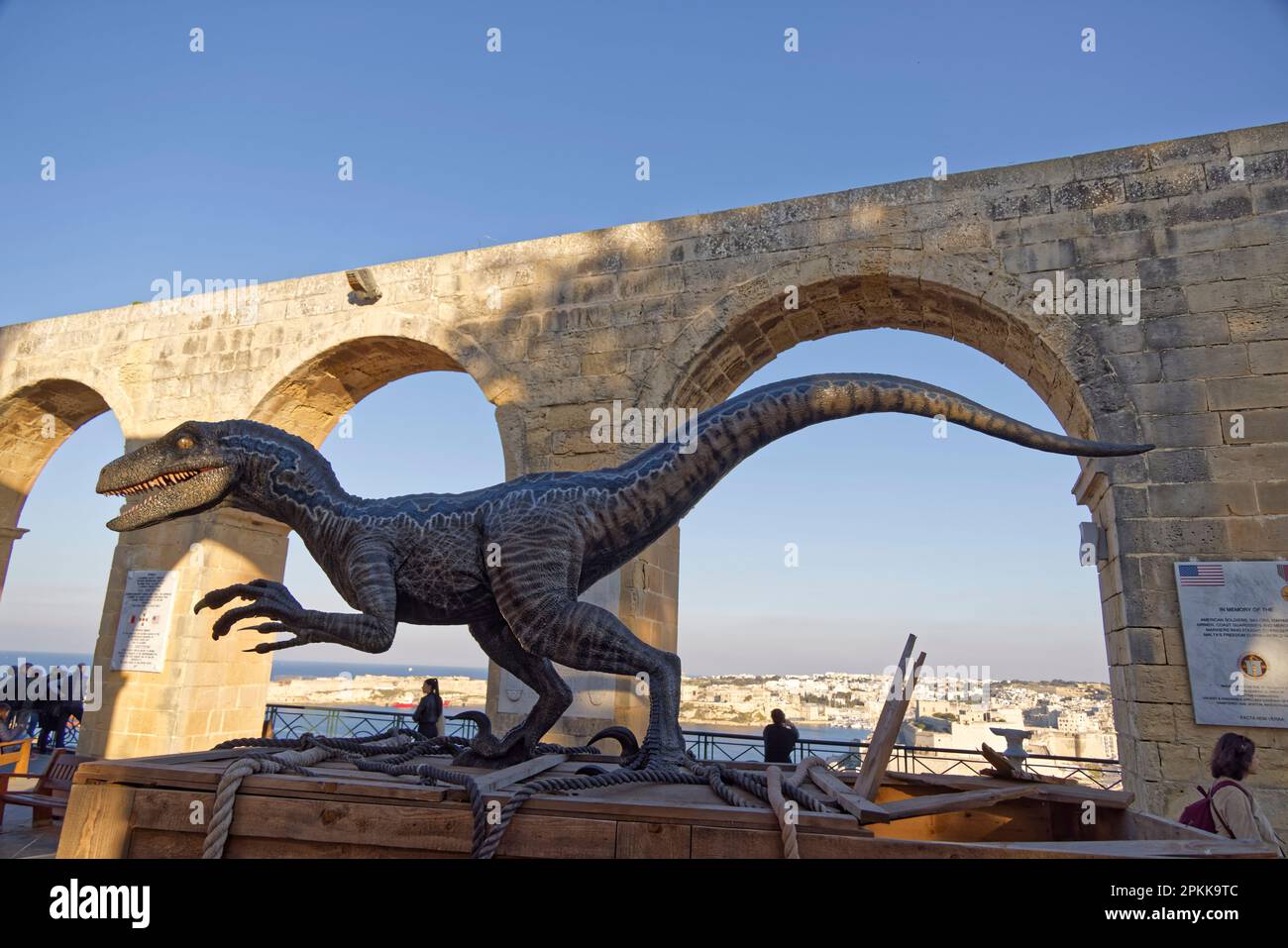 Valletta, Malta. 24th Mar, 2023. Blue the Dinosaur in Upper Barrakka ...