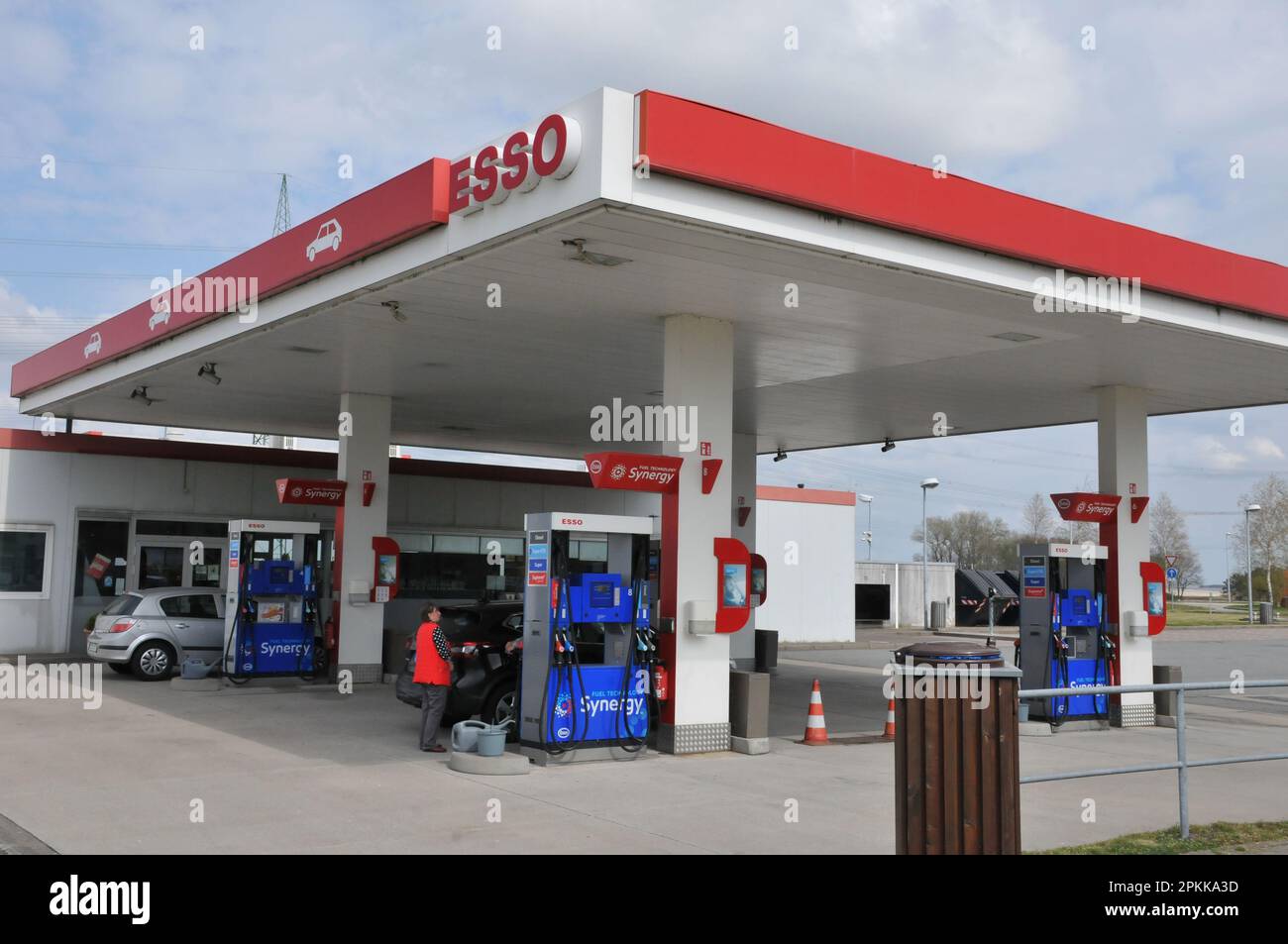 Schalsee /Geramny/ 24 April 2022/ Esso gas station or petro station in ...