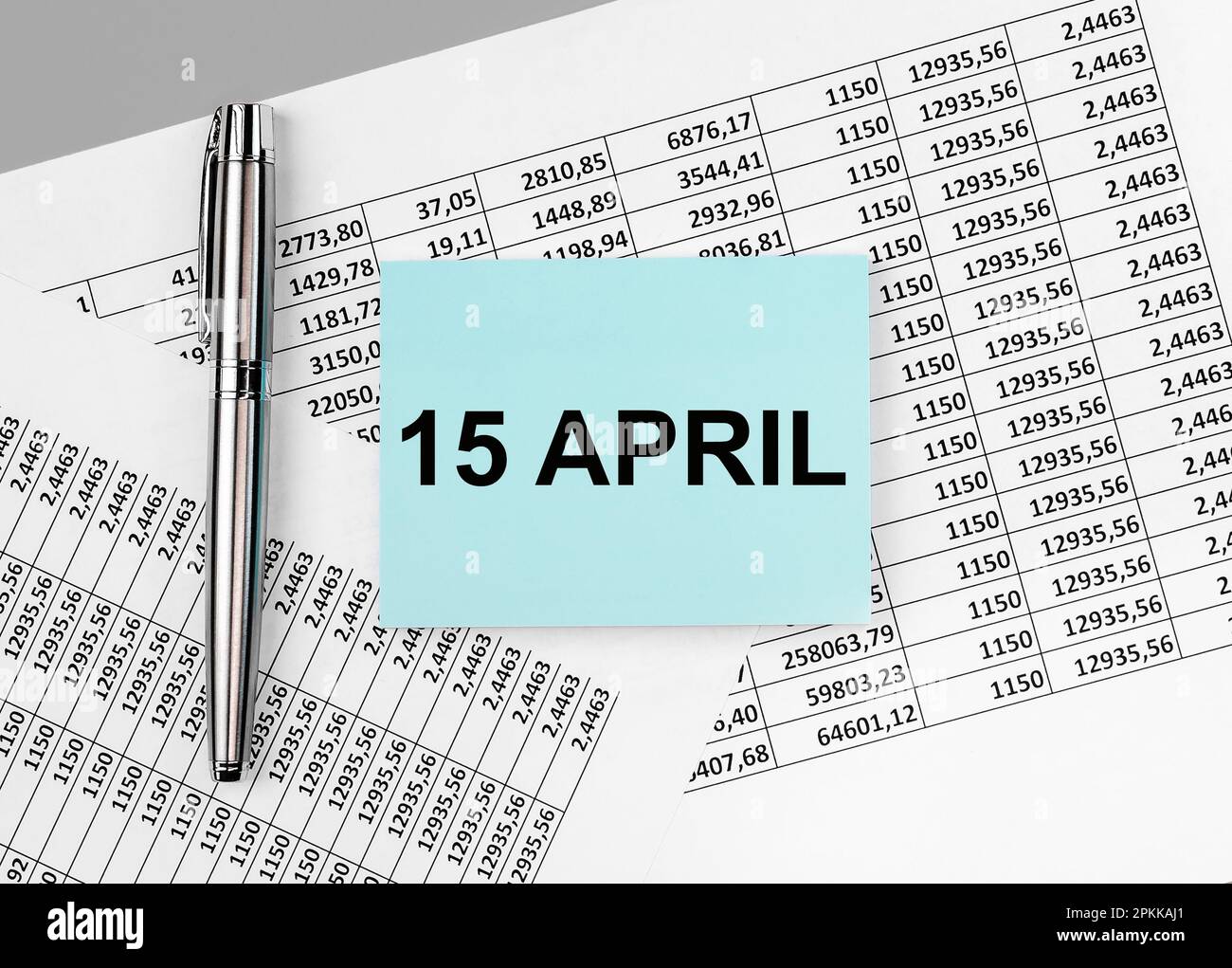 15 April, American Tax day memo, taxation declaration submitting ...